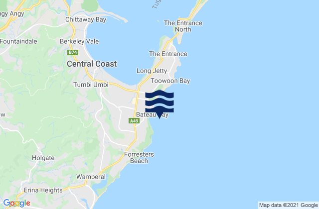 Bateau Bay Tide Times, High & Low Tide Table, Fishing Times | AU