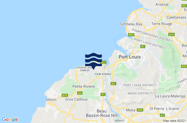 Beau Bassin-Rose Hill Tide Times, High & Low Tide Table, Fishing Times | MU