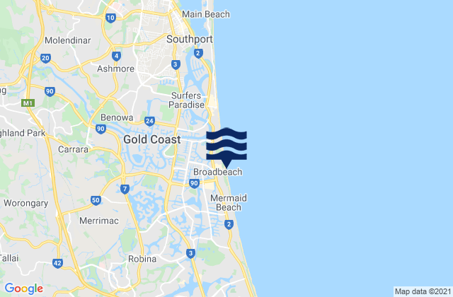 Broadbeach Tide Times, High & Low Tide Table, Fishing Times | AU