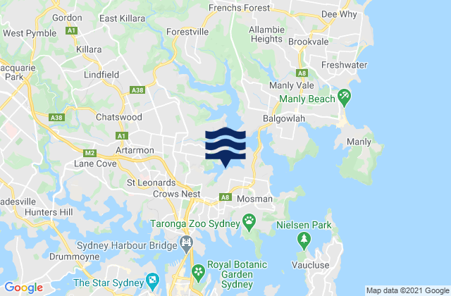 Cammeray Tide Times, High & Low Tide Table, Fishing Times | AU