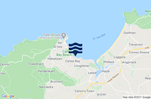 Carbis Bay Beach Tide Times, High & Low Tide Table, Fishing Times | GB