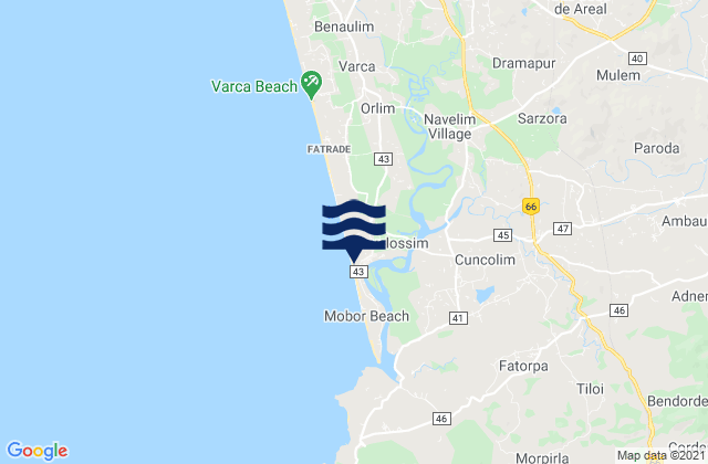 Cavelossim Tide Times, High & Low Tide Table, Fishing Times | Goa | IN