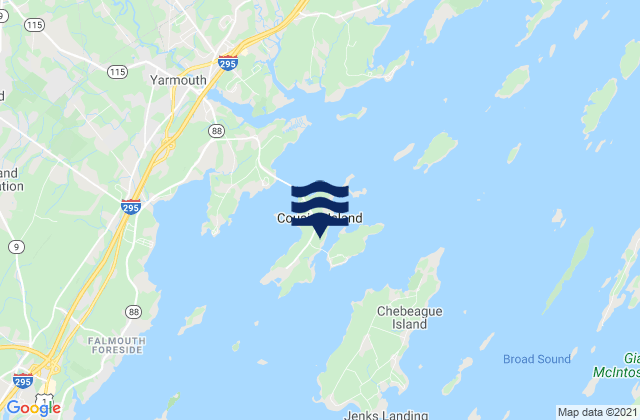 Map Of Cousins Island Maine