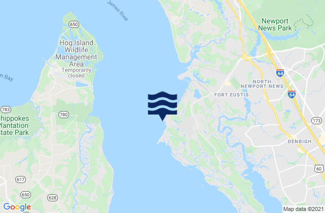 Fort Eustis James River, VA Tide Charts, High & Low Tide Table, Fishing ...