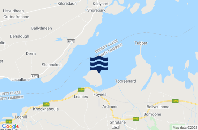 Foynes Island Tide Times, High & Low Tide Table, Fishing Times | IE