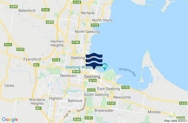 Geelong Tide Times, High & Low Tide Table, Fishing Times | AU