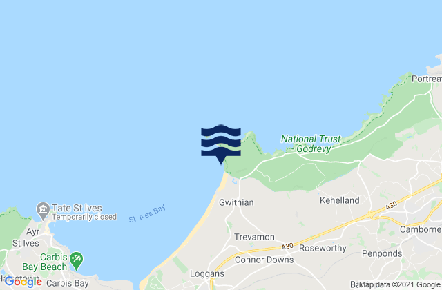 Gwithian and Godrevy Beach Tide Times, High & Low Tide Table, Fishing ...