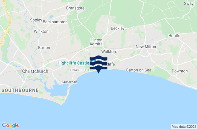 Highcliffe Tide Times, High & Low Tide Table, Fishing Times | GB