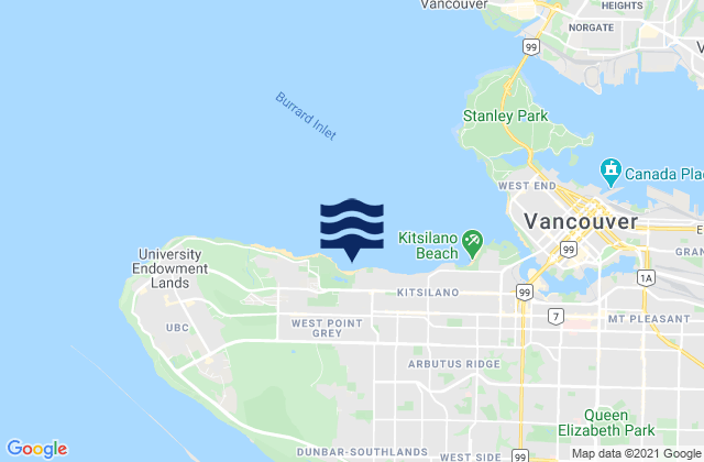 Jericho Beach Tide Times, High & Low Tide Table, Fishing Times | CA