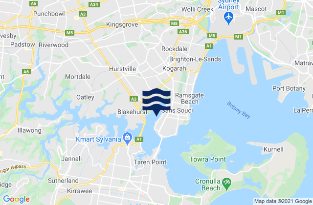 Kogarah Bay Tide Times, High & Low Tide Table, Fishing Times | AU