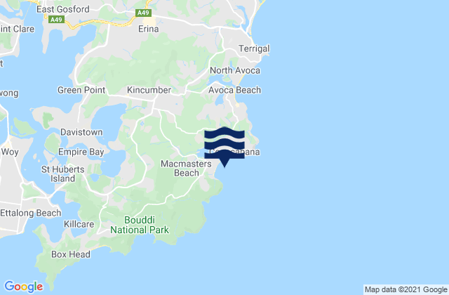 Macmasters Beach Tide Times, High & Low Tide Table, Fishing Times | AU