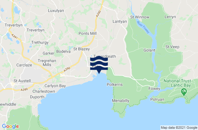 Par Sands Beach Tide Times, High & Low Tide Table, Fishing Times | GB
