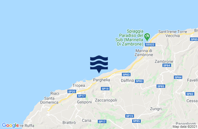 Parghelia Tide Times, High & Low Tide Table, Fishing Times | IT