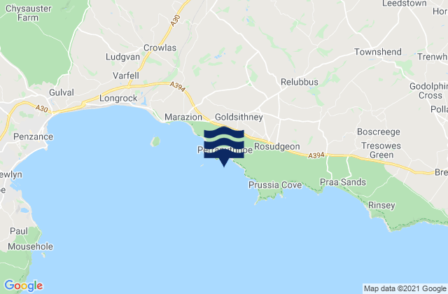 Perran Sands or Perranuthnoe Beach Tide Times, High & Low Tide Table ...
