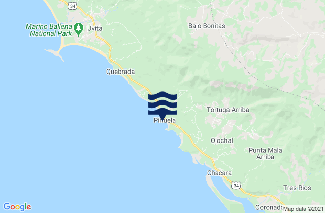 Playa Ballena Tide Times, High & Low Tide Table, Fishing Times | CR