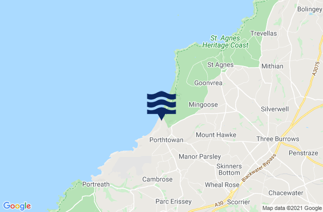 Porthtowan Beach Tide Times, High & Low Tide Table, Fishing Times | GB
