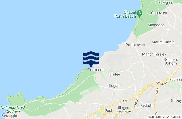 Portreath - Beach Tide Times, High & Low Tide Table, Fishing Times | GB