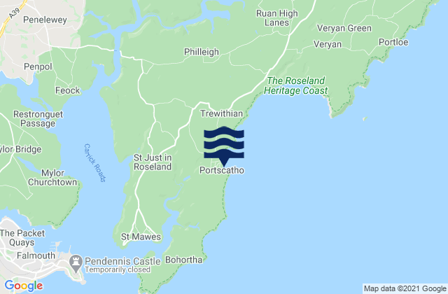 Portscatho Beach Tide Times, High & Low Tide Table, Fishing Times | GB