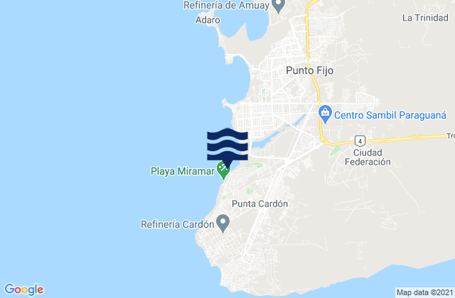 Punta Cardon Tide Times, High & Low Tide Table, Fishing Times | VE