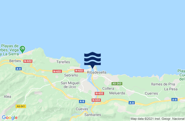 Ribadesella Tide Times, High & Low Tide Table, Fishing Times | ES