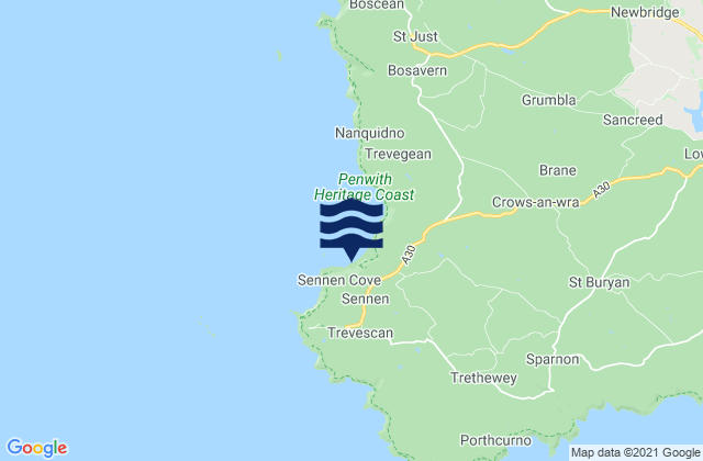 Sennen Cove Beach Tide Times, High & Low Tide Table, Fishing Times | GB