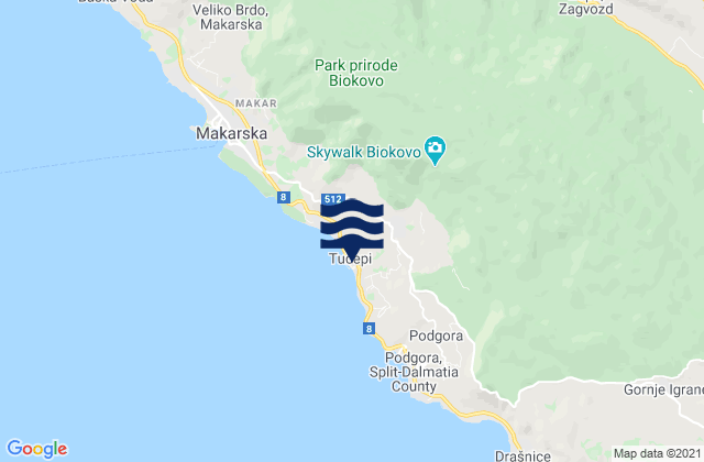 Tucepi Tide Times, High & Low Tide Table, Fishing Times | HR