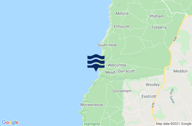 Welcombe Mouth Beach Tide Times, High & Low Tide Table, Fishing Times | GB