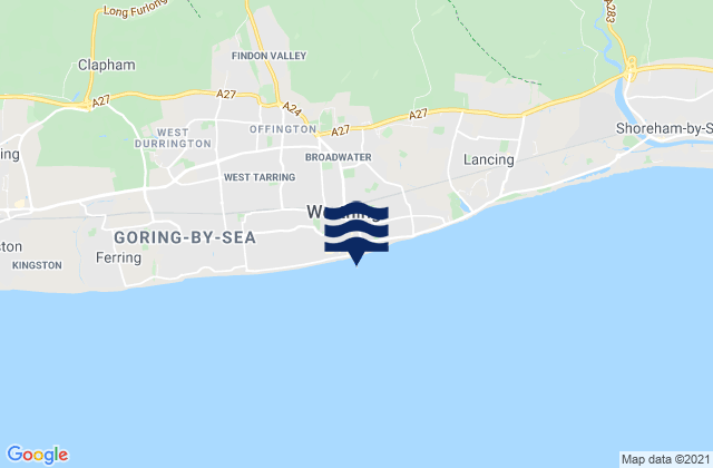 Worthing Pier Tide Times, High & Low Tide Table, Fishing Times | GB